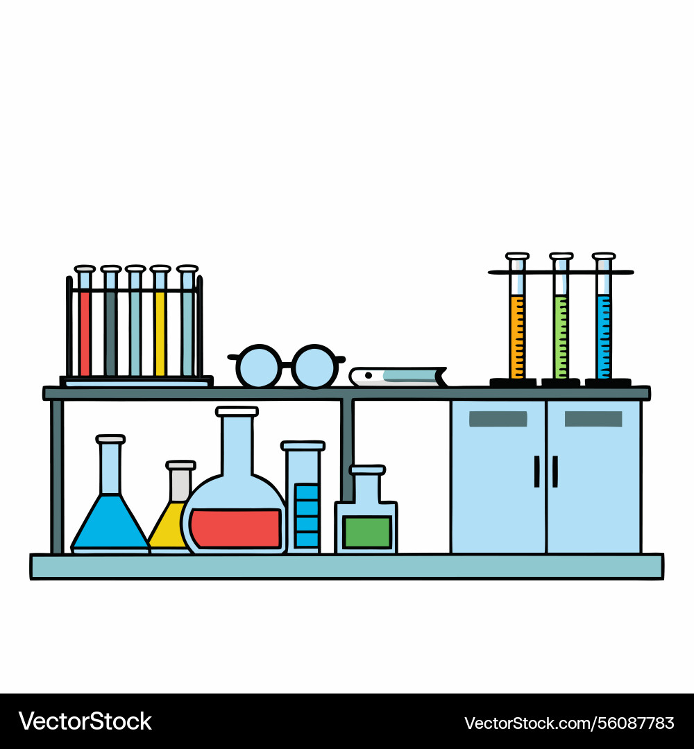 Well organized chemistry lab with various Vector Image