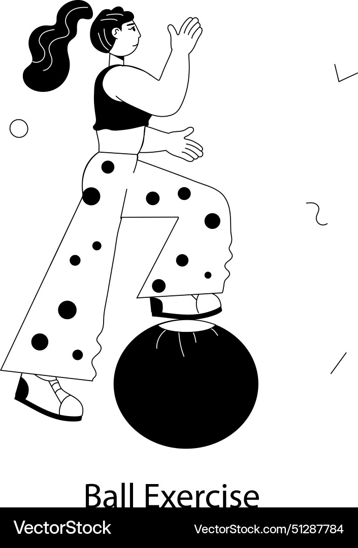 Ball exercise Royalty Free Vector Image - VectorStock