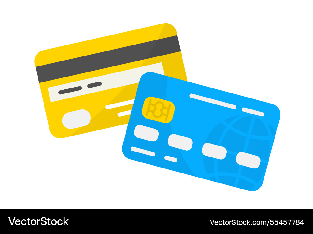 Credit cards debit or card icon front Royalty Free Vector