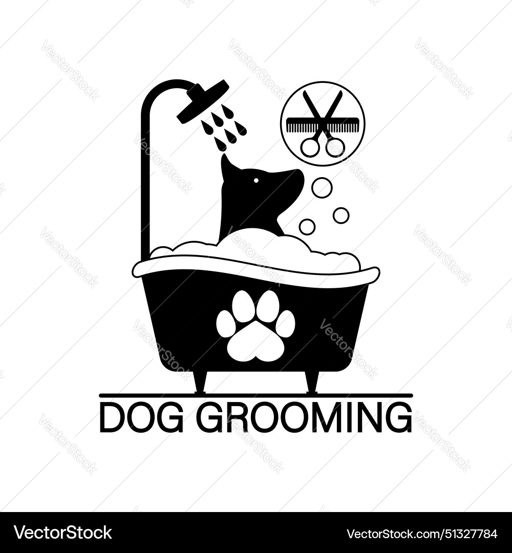 Dog grooming logo design template Royalty Free Vector Image
