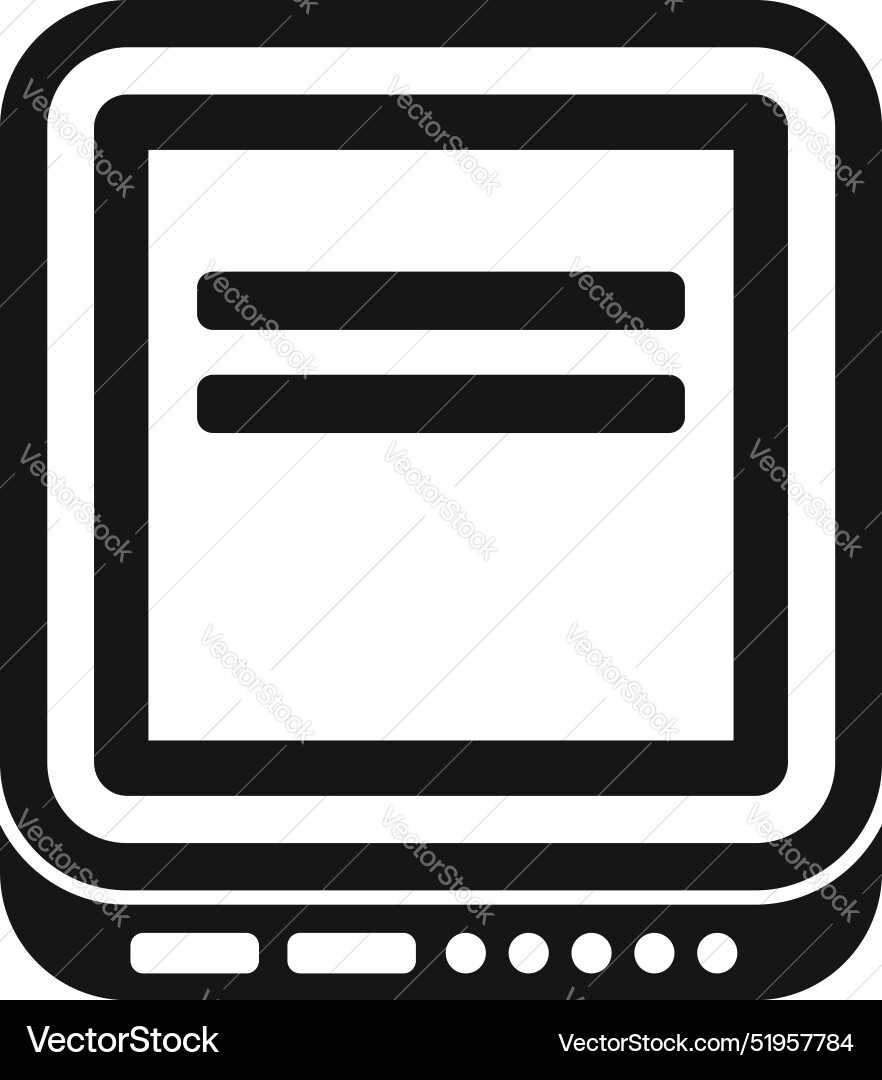 Electronic book reader showing text on screen icon