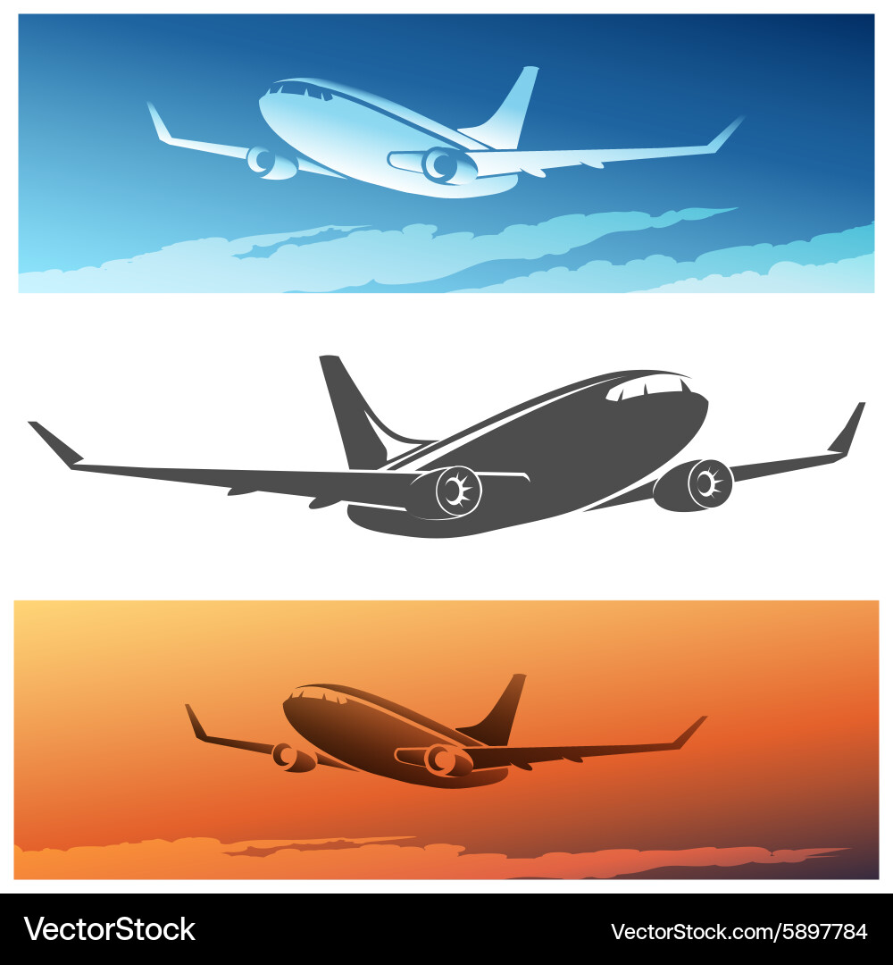 Flying airplane Royalty Free Vector Image - VectorStock