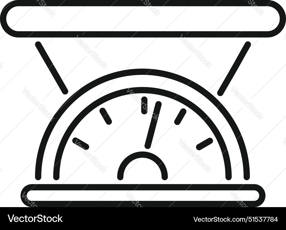 Line art bathroom scale icon Royalty Free Vector Image
