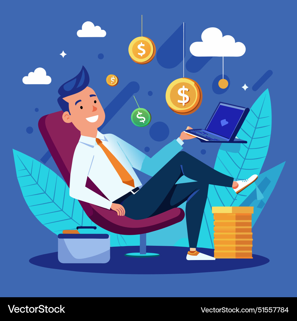 Make money online earn passive income from Vector Image