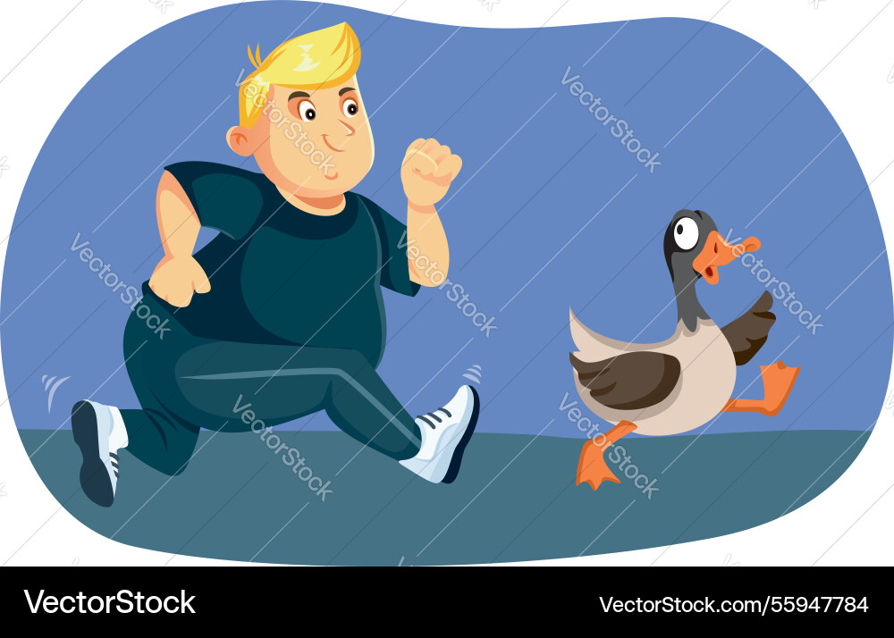 Man chasing after a wild goose concept Royalty Free Vector