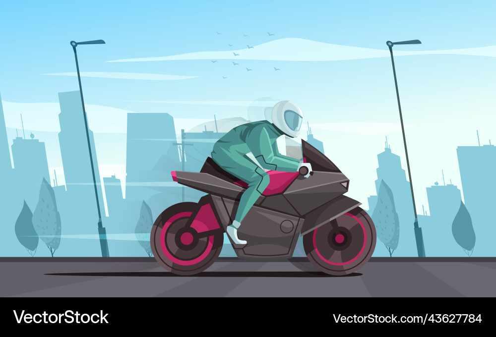 Motorcycle cartoon poster Royalty Free Vector Image