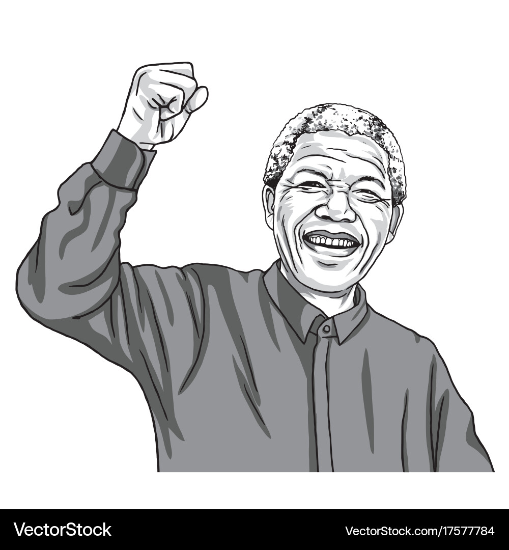 Nelson Mandela Portrait Royalty Free Vector Image