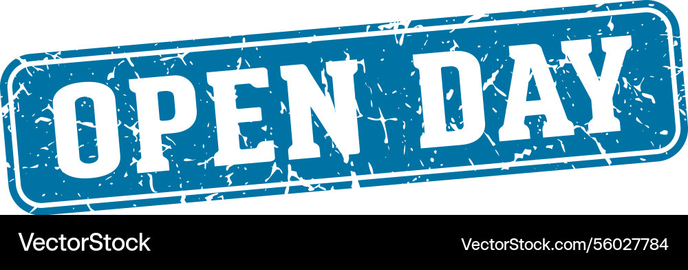 Open day rectangular sign stamp Royalty Free Vector Image