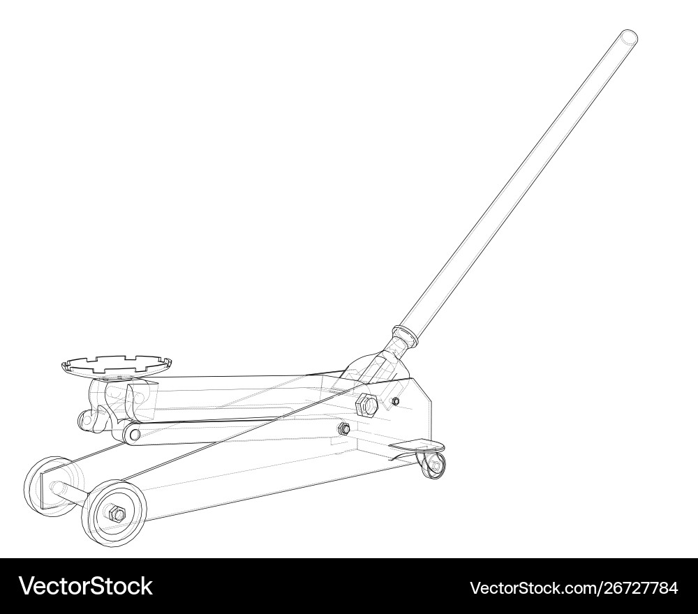 Outline floor car jack Royalty Free Vector Image