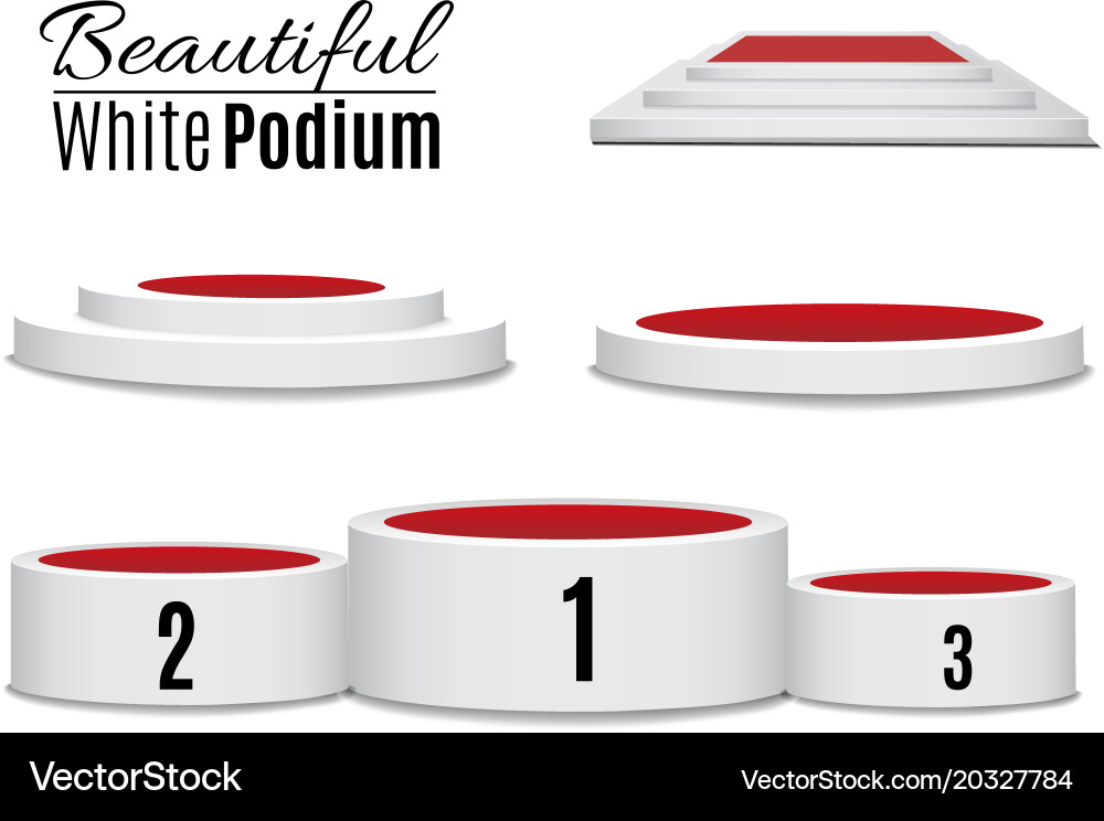Set three podiums three-stage two-stage and one Vector Image