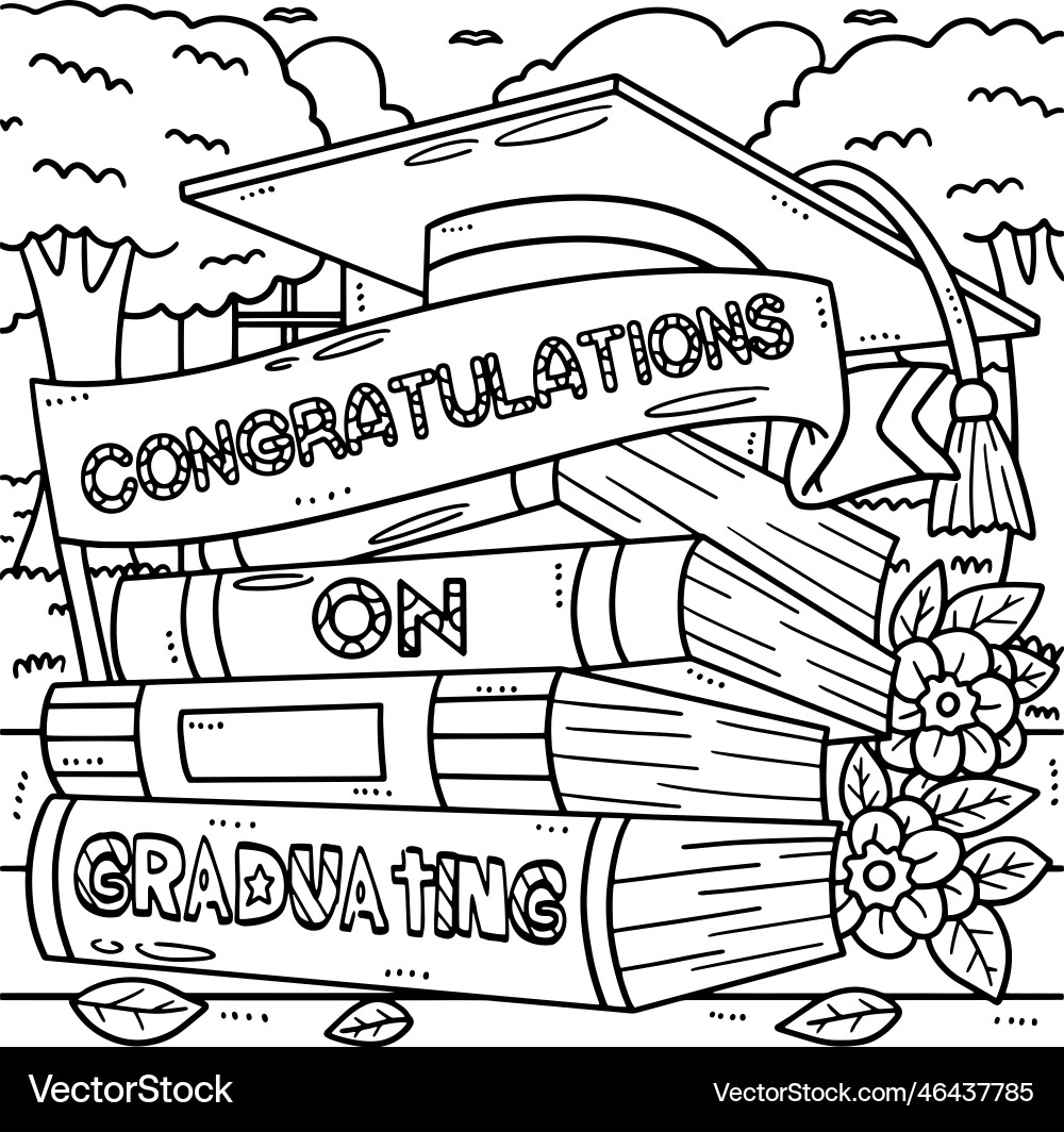 Graduation congratulations on graduating coloring Vector Image