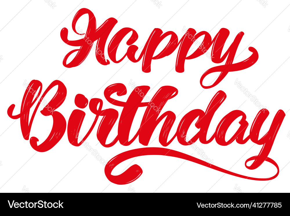Happy birthday text on the white background Vector Image