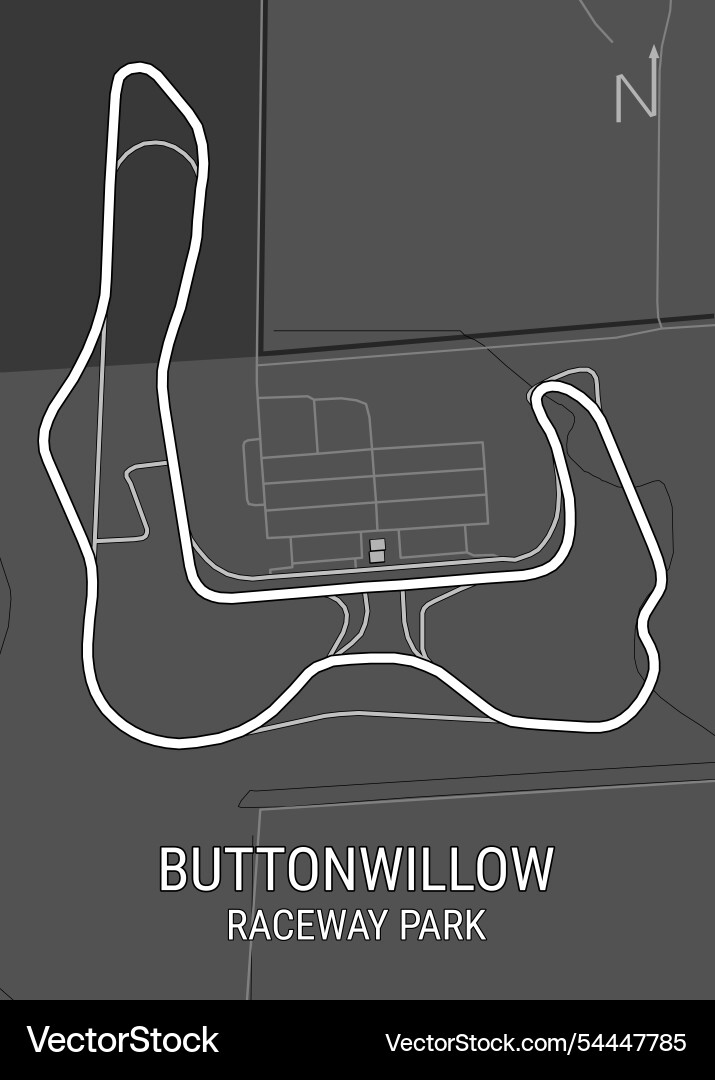 Karte des Buttonwillow Raceway Park in california Vektorbild
