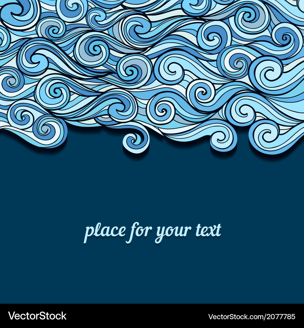 Ocean Wave Invitation Template Royalty Free Vector Image