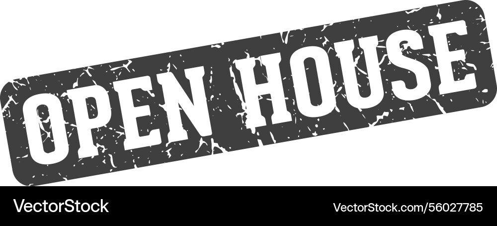Open house rectangular sign open house stamp Vector Image