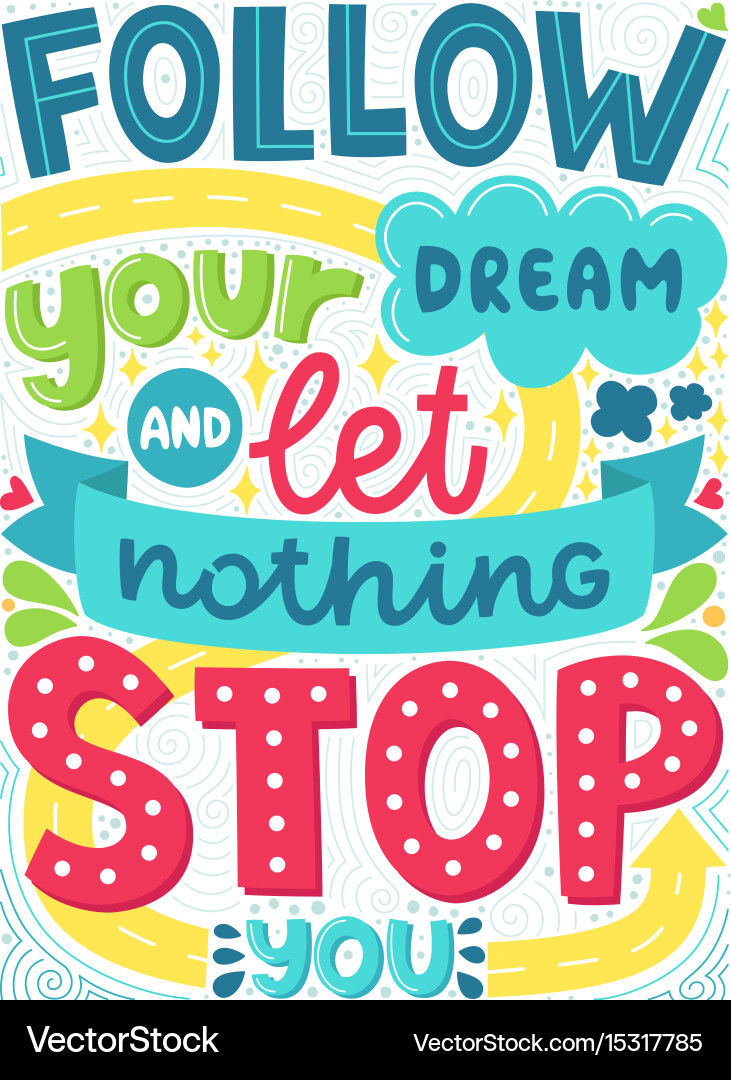 Poster with phrase and decor elements Royalty Free Vector