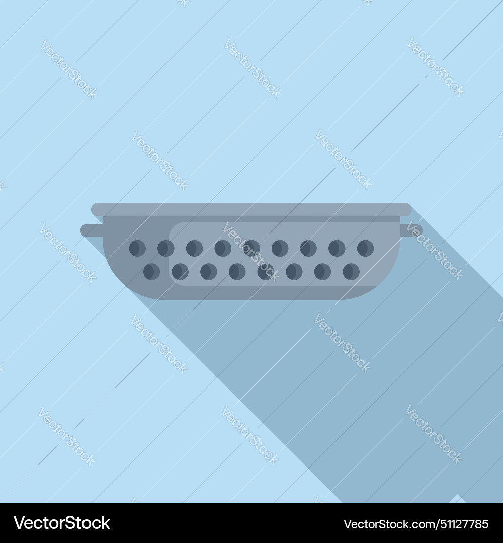 Prepare colander icon flat sieve metal Royalty Free Vector