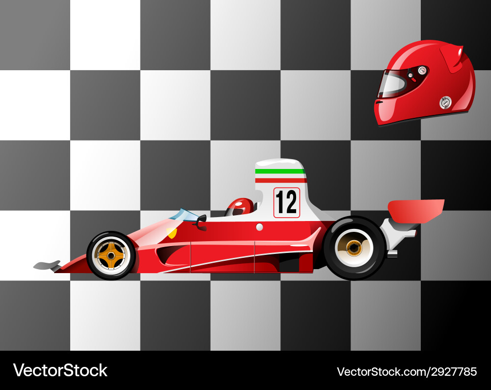 Retro Formula 1 Race Car Royalty Free Vector Image
