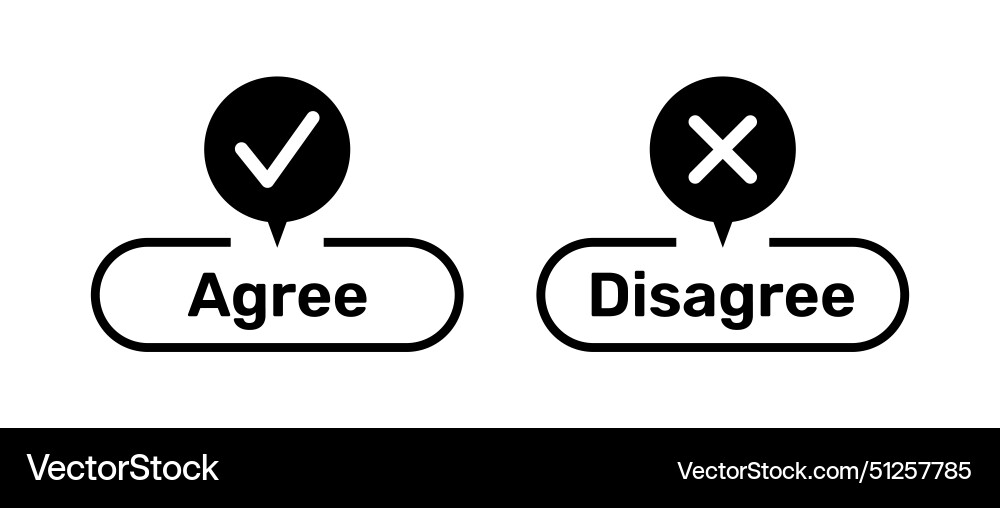 Right and wrong symbols with agree disagree Vector Image