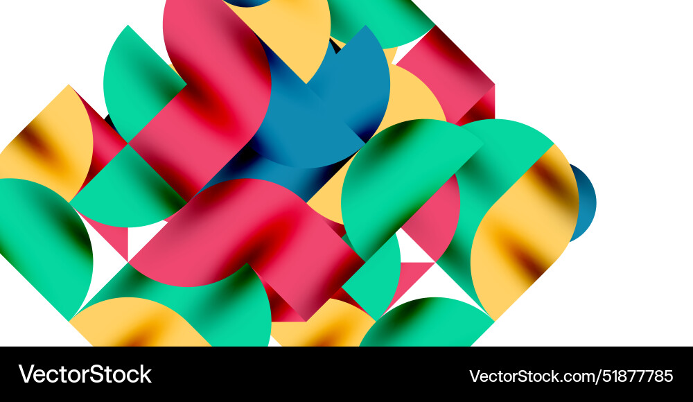 Tech minimal circular shapes geometric art Vector Image