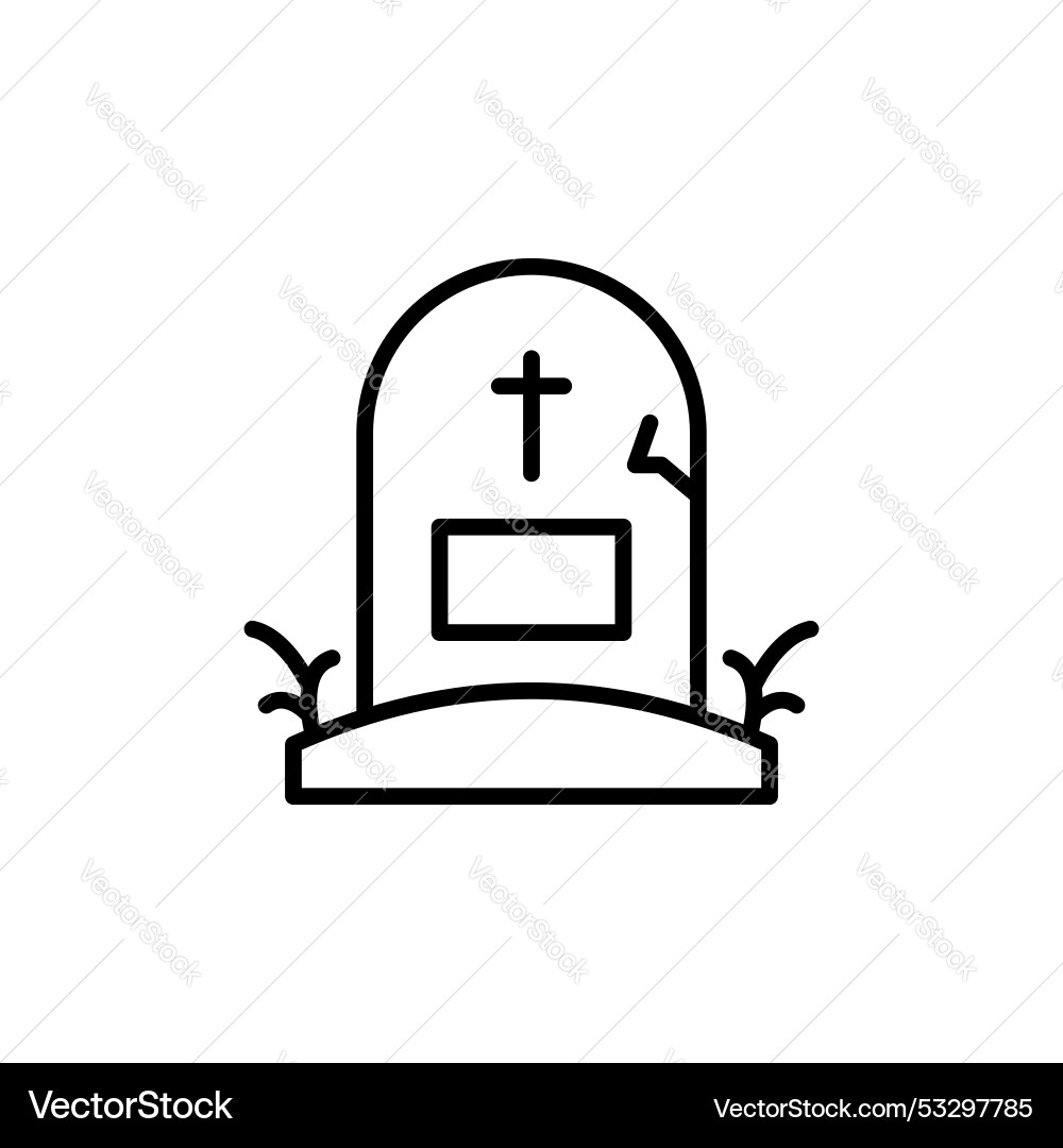Tombstone icon set rip headstone symbol death Vector Image