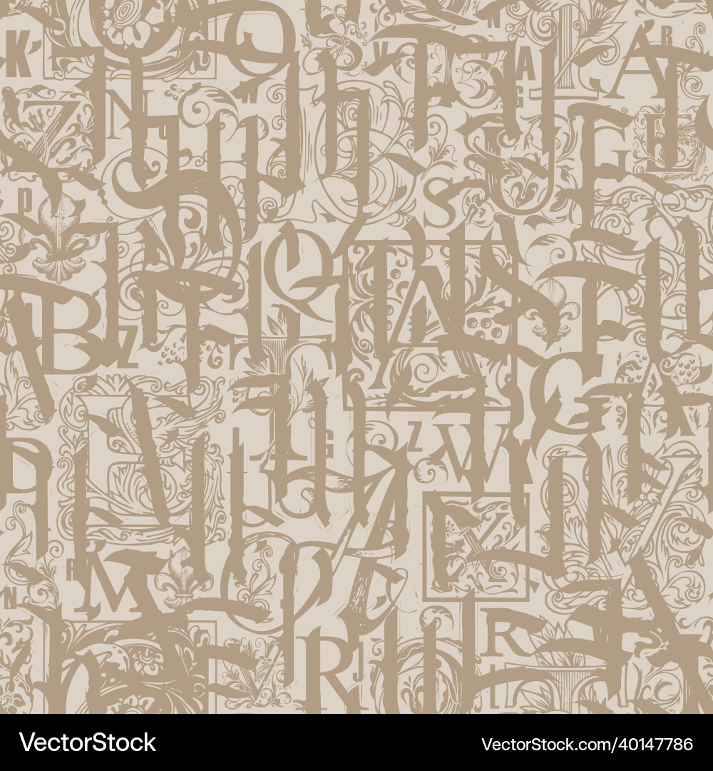 Abstract seamless pattern of capital latin letters