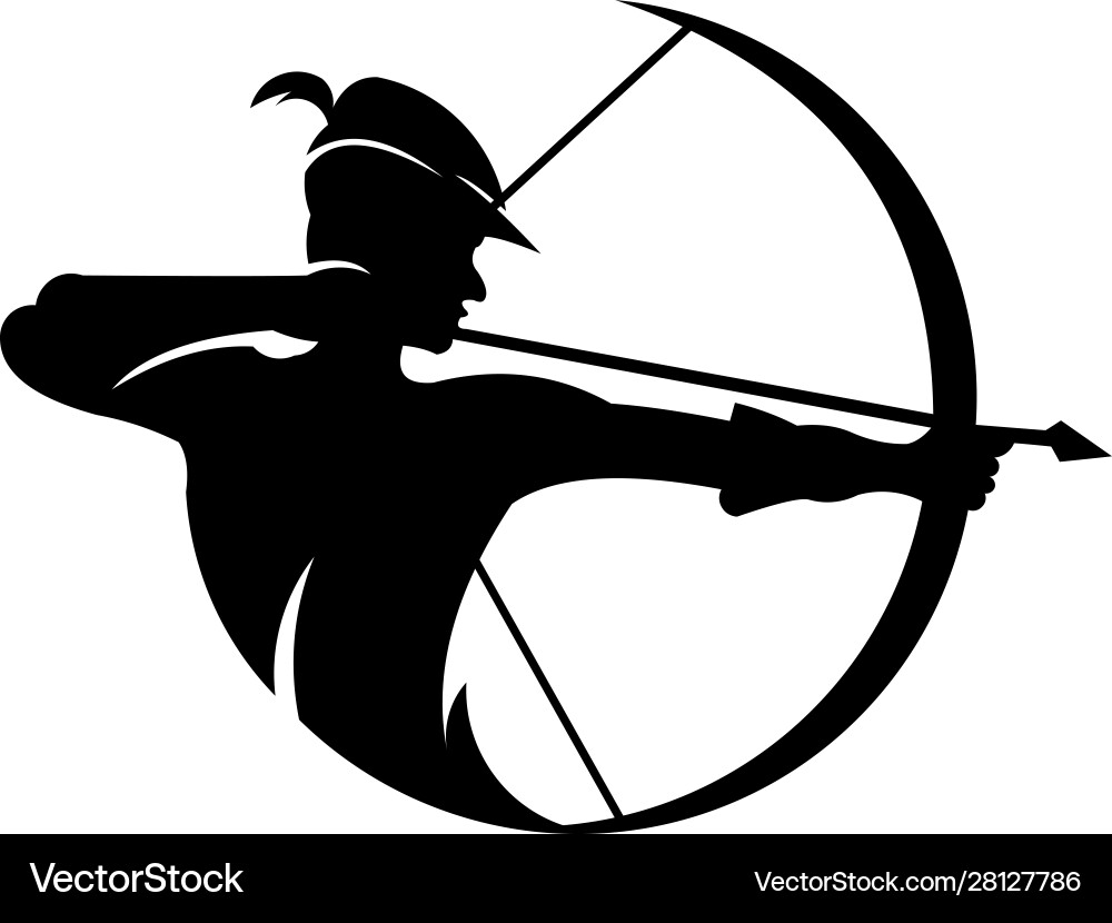Archery Badge - Archer & Target Royalty Free Vector