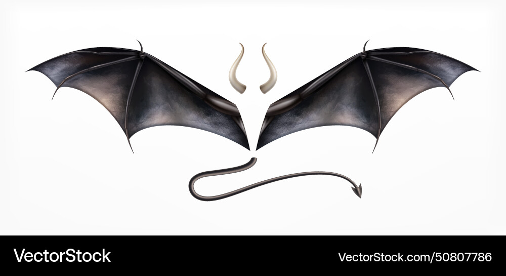 Bat daemon composition with isolated images Vector Image