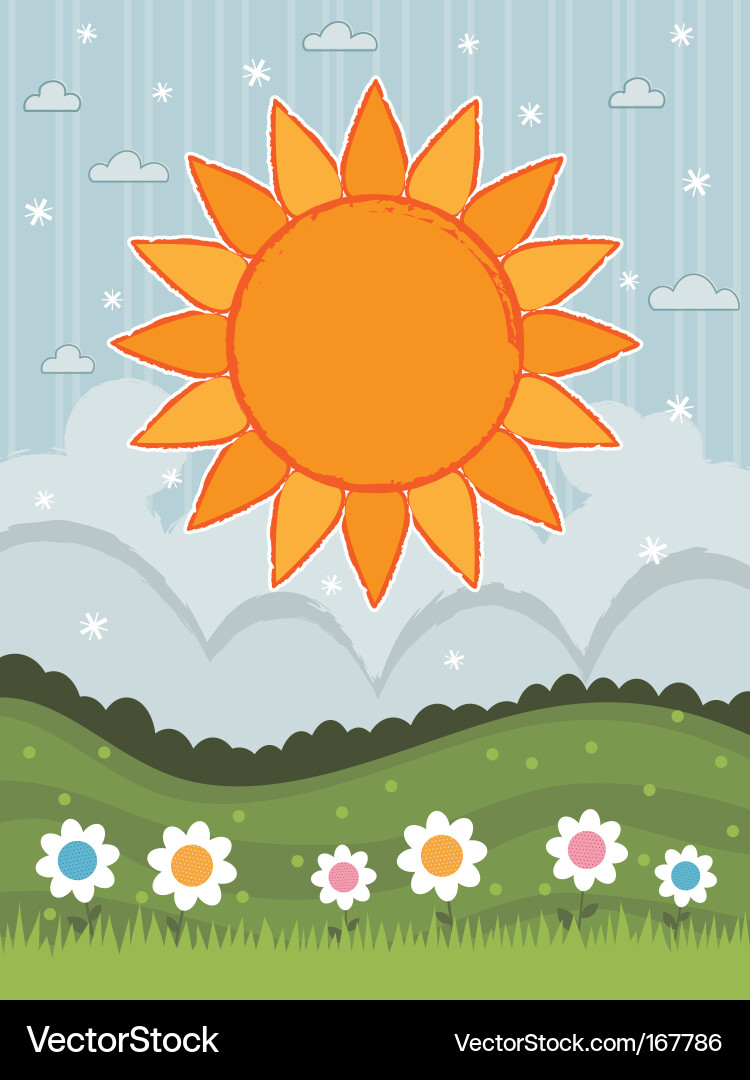Big sun Royalty Free Vector Image - VectorStock