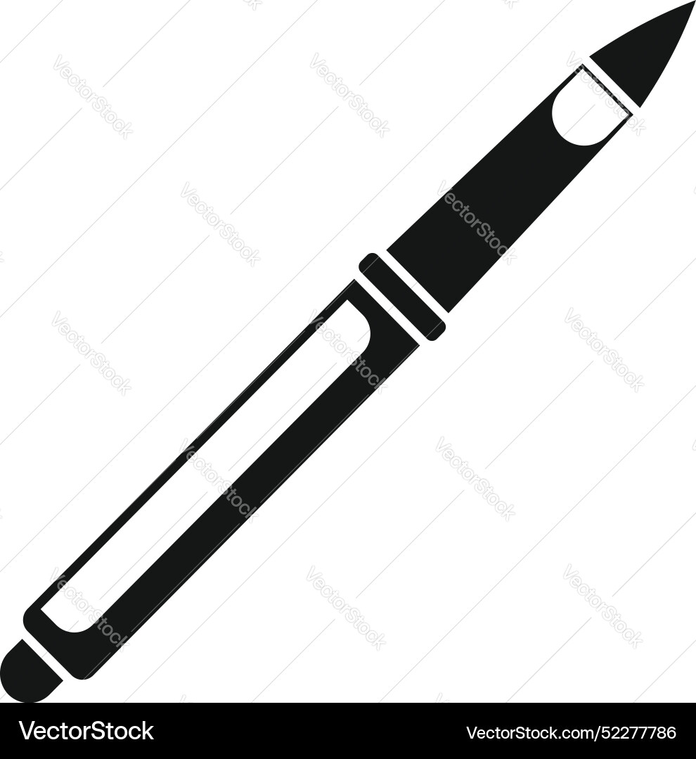 Black and white felt tip marker icon representing Vector Image