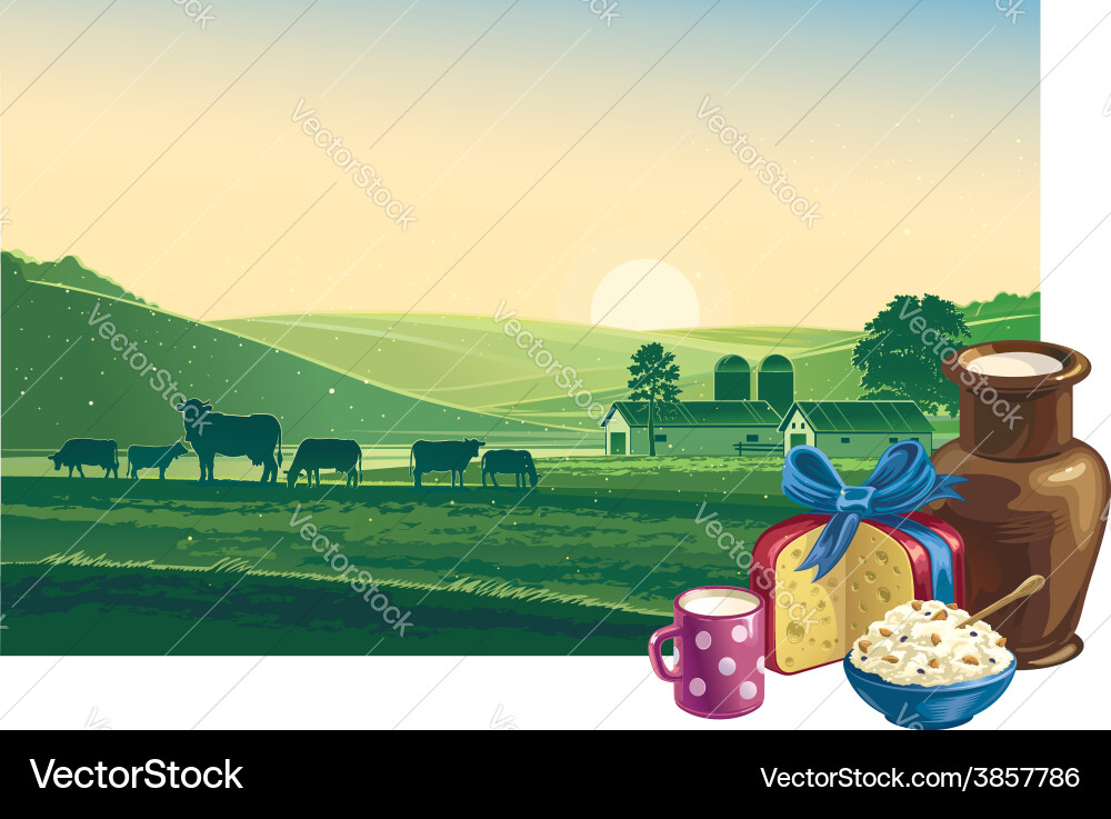 Cartoon farm design background Royalty Free Vector Image