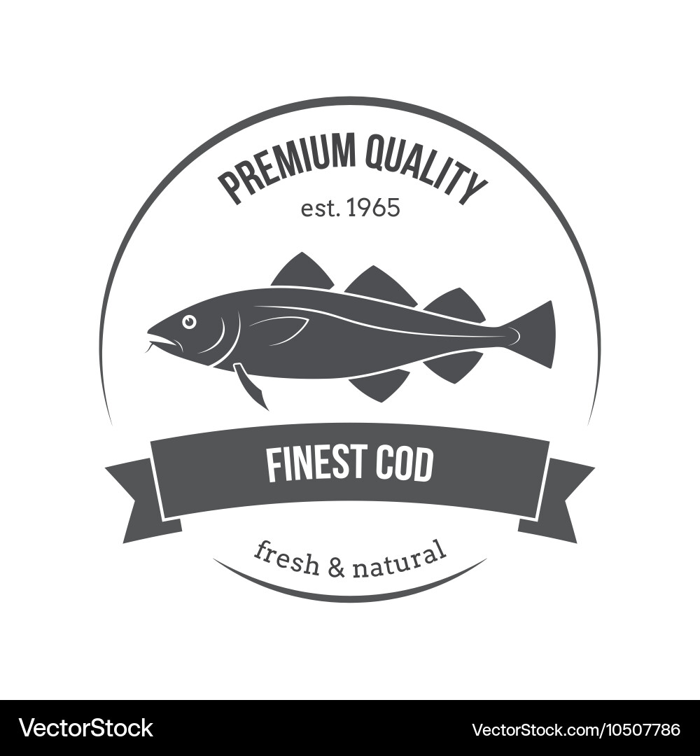 Cod Fish Label & Emblem Royalty Free Vector Image