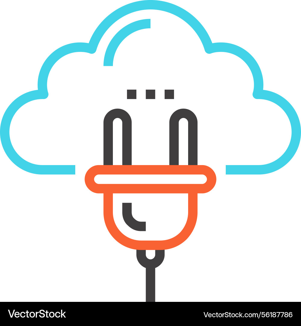 Verbinden Sie mit Cloud-Flachlinien-Web-Icon-Konzept