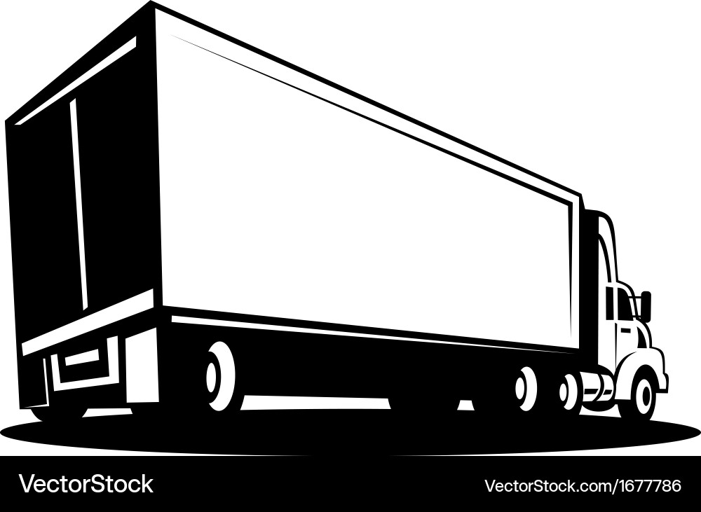 Container truck and trailer Royalty Free Vector Image
