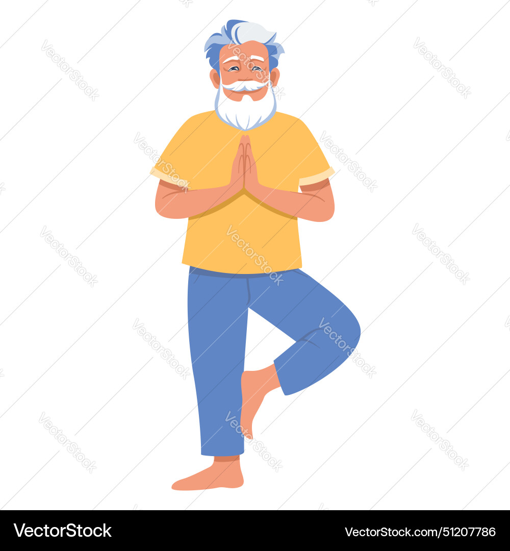 Girl doing yoga tree pose Royalty Free Vector Image