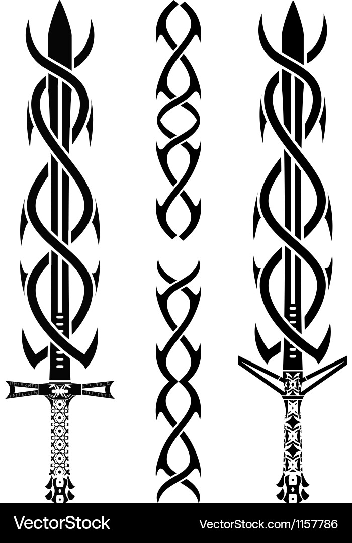 Medieval Celtic Swords Royalty Free Vector Image