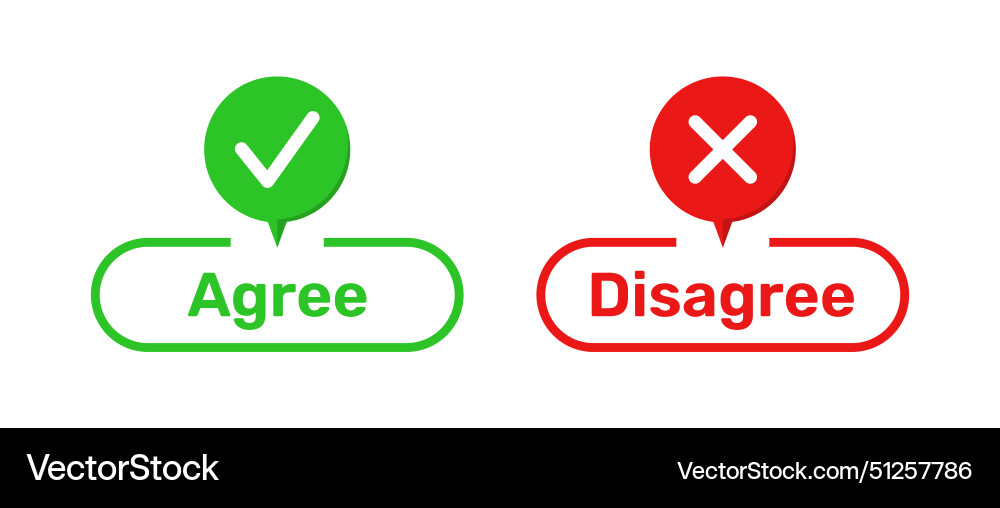 Right and wrong symbols with agree disagree Vector Image