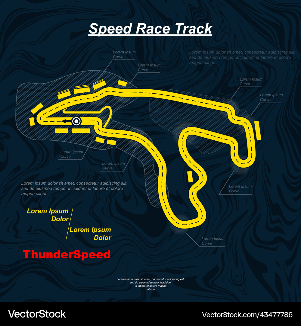Yellow and blue race track background Royalty Free Vector