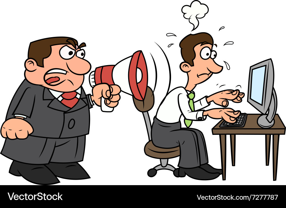 Boss schreit am Arbeiter Lizenzfreies Vektorbild