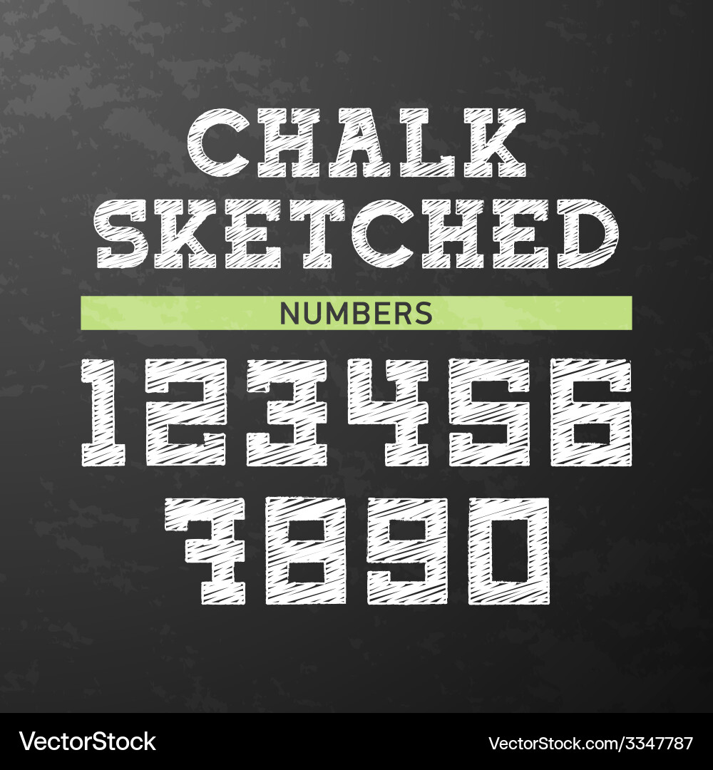 Chalk sketched numbers Royalty Free Vector Image