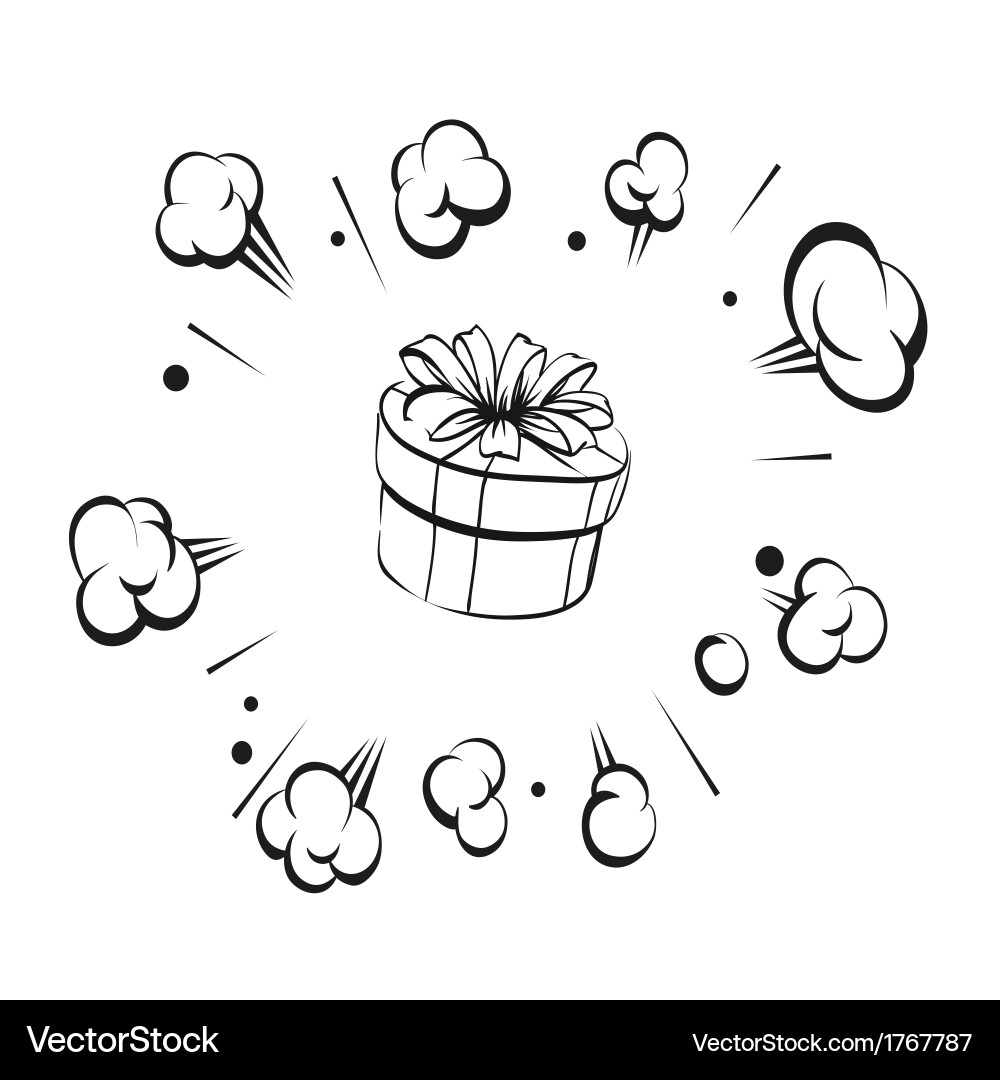 Comic book explosion present Royalty Free Vector Image