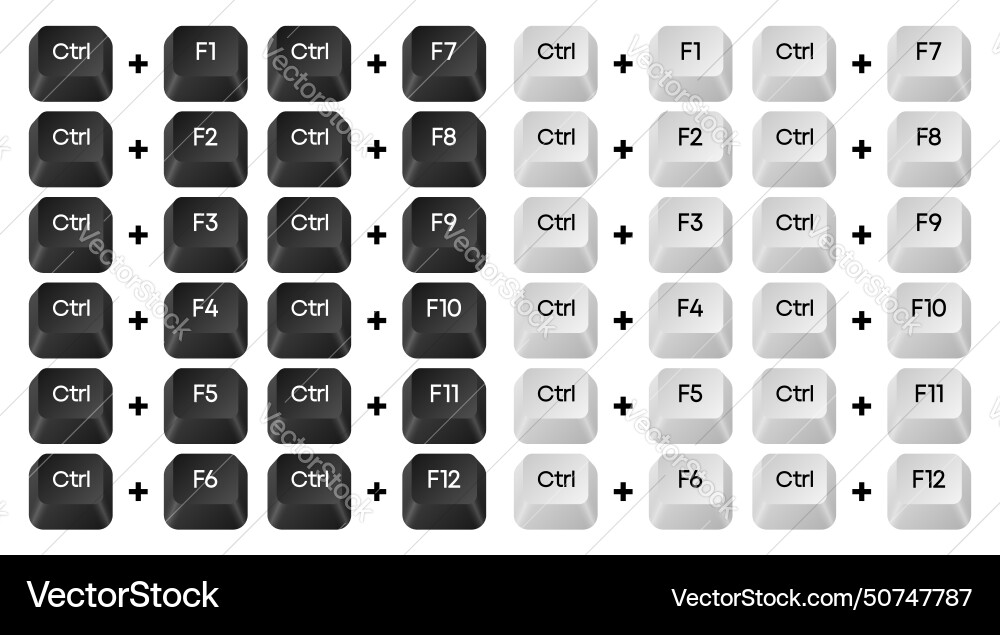 Computer key combinations set Royalty Free Vector Image