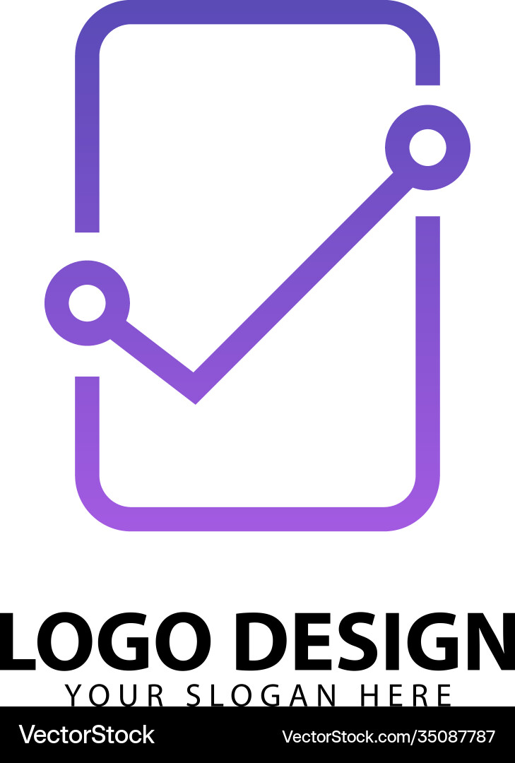 Digital mobile protection logo design Royalty Free Vector