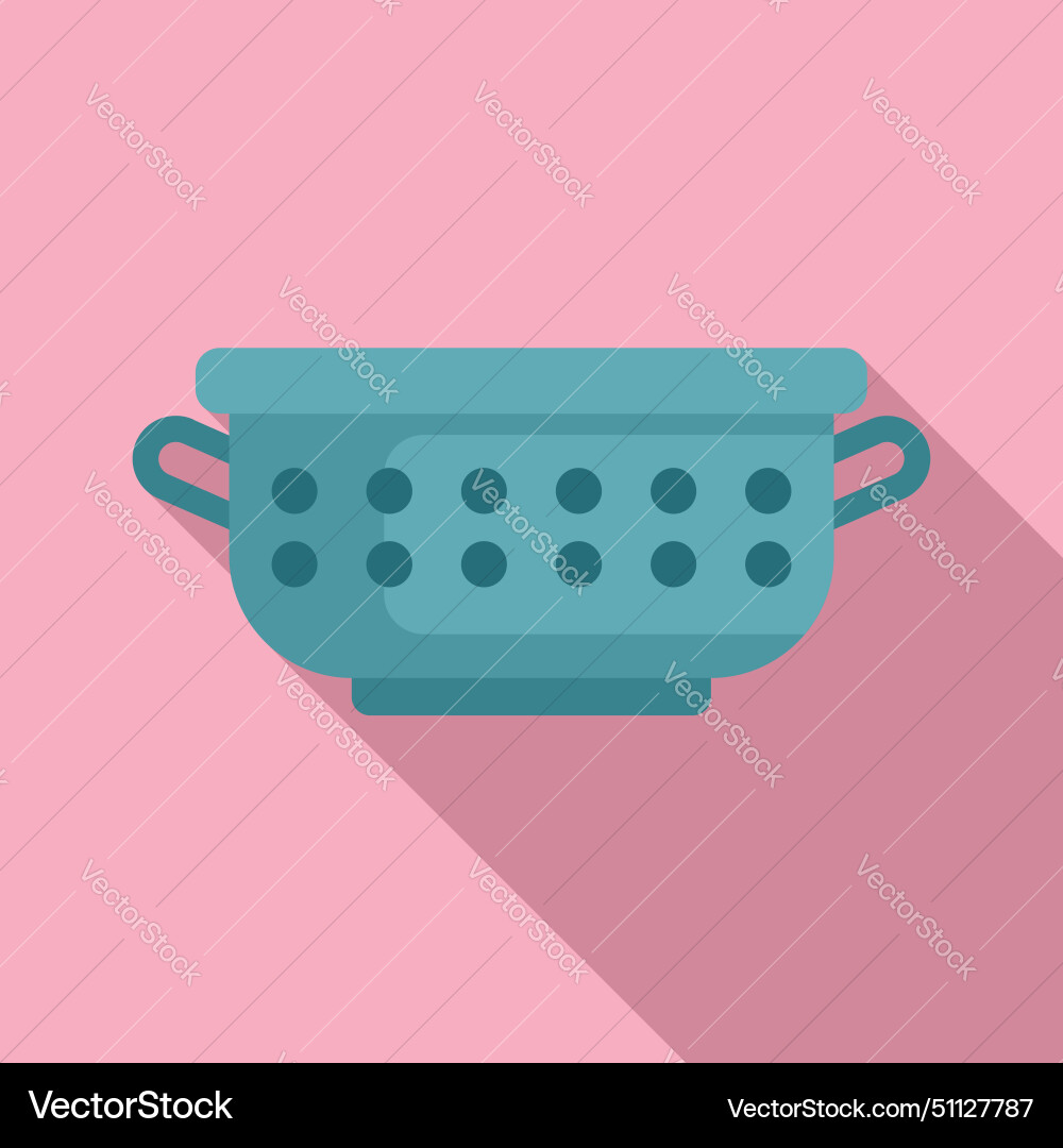 Drain object icon flat cooking colander Royalty Free Vector
