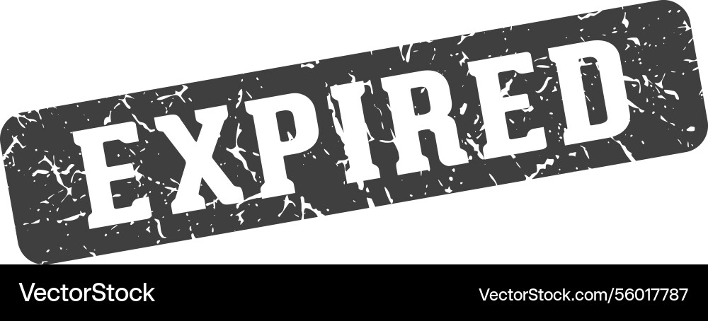 Expired rectangular sign stamp Royalty Free Vector Image