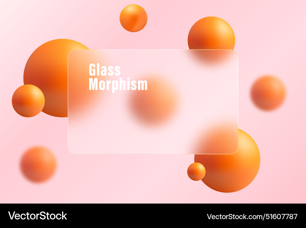 Glass morphism banner template plastic rectangle Vector Image