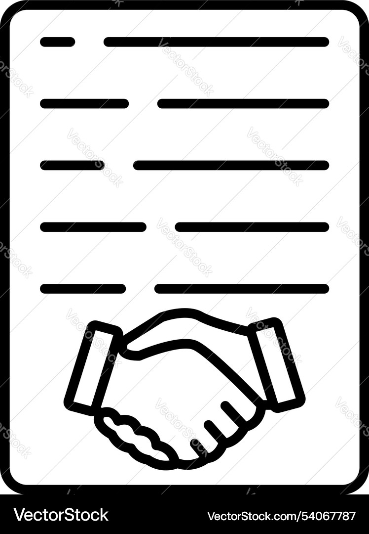 Handshake line icon design Royalty Free Vector Image