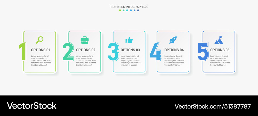Horizontal progress bar featuring 5 arrow-shaped Vector Image