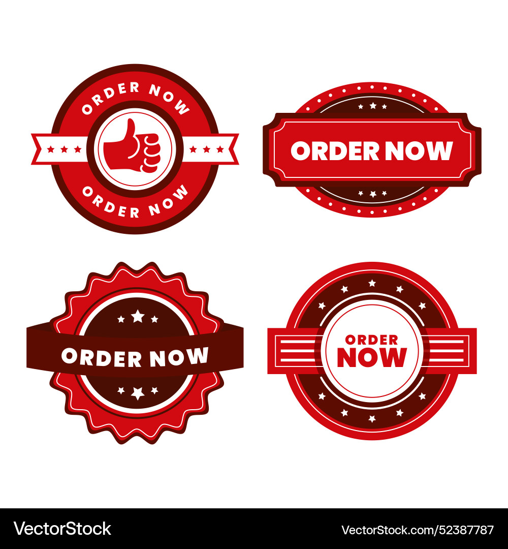 Order now - sticker collection Royalty Free Vector Image
