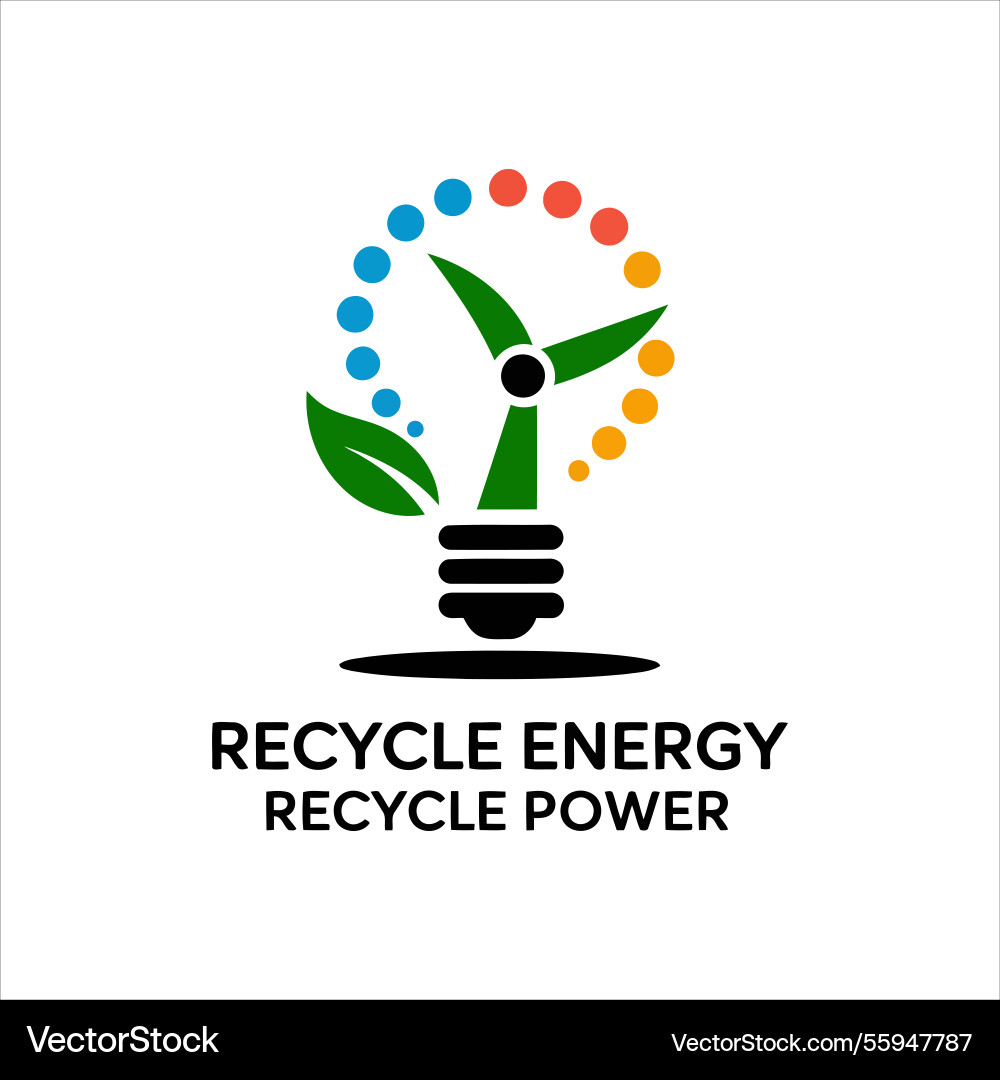 Recycle energy power logo Royalty Free Vector Image